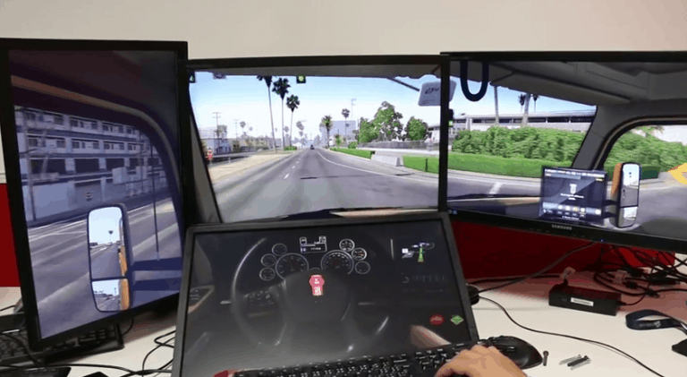 American Truck Simulator - Custom 4-monitor Test | American Truck ...