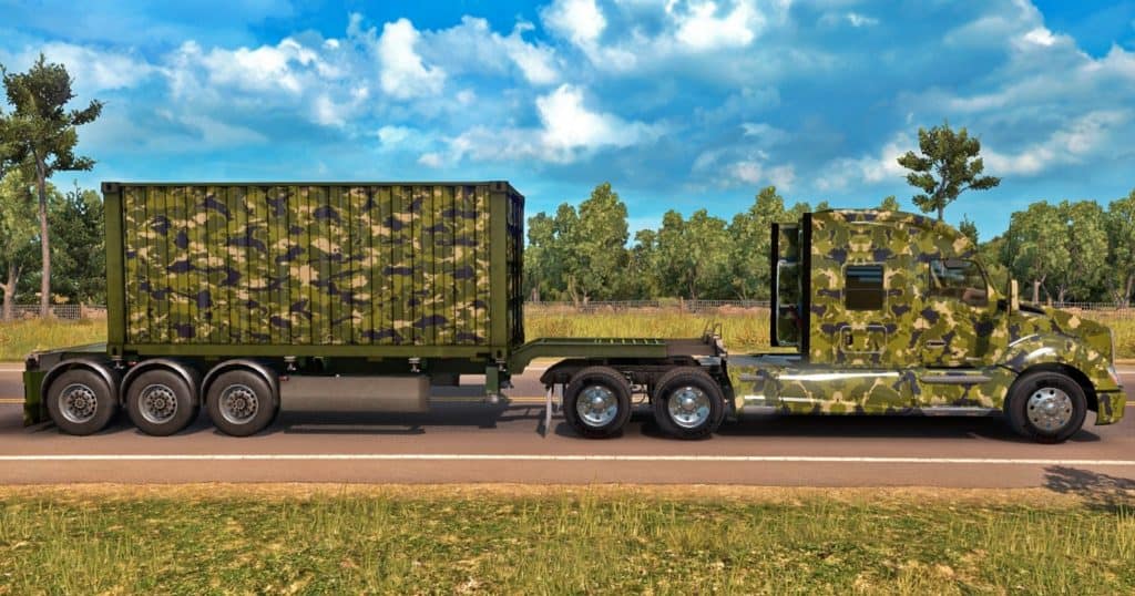 Army Container + Kenworth T680 skin for ATS | American Truck Simulator Mod
