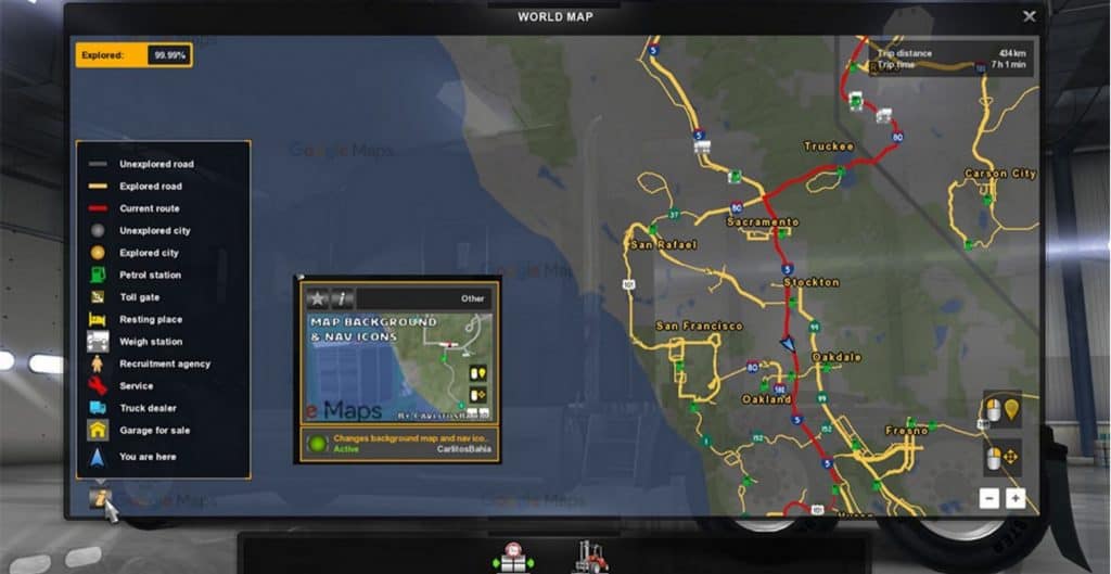 Background map and nav icons (map, gps and route advisor) for ATS ...