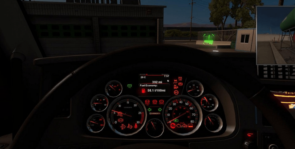 Custom Red-Black Sport Gauges for Kenworth trucks mod-3 - American ...