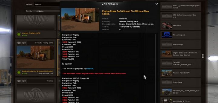 Retarder Sound + Engine Brake Sound Mod - American Truck Simulator mod ...