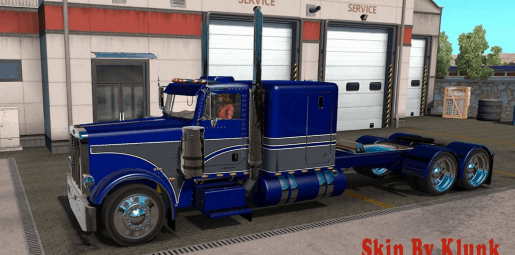 Peterbilt 389 Blue/Grey skin ATS | American Truck Simulator Mod