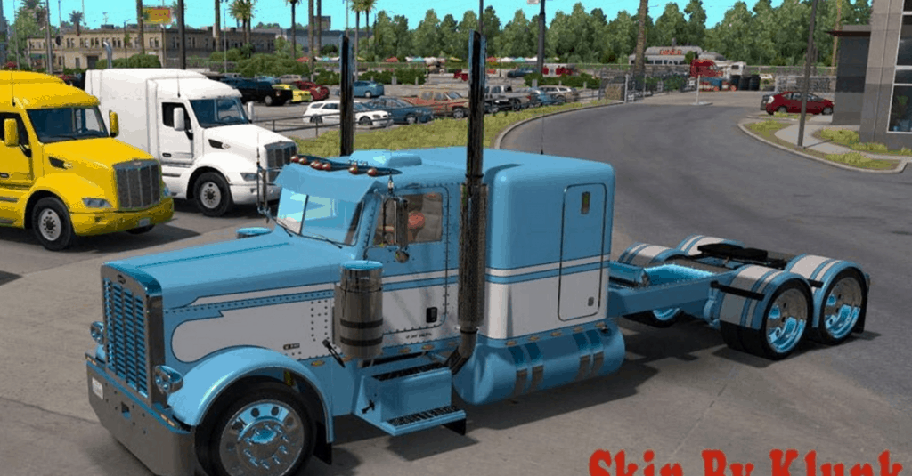 Peterbilt 389 Light/Blue skin ATS | American Truck Simulator Mod
