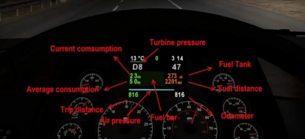 Peterbilt 579 dashboard for ATS | American Truck Simulator Mod