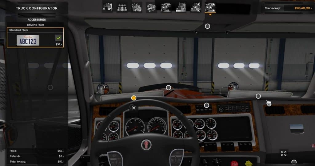 Smaller driver plates Mod (2) - American Truck Simulator mod | ATS mod