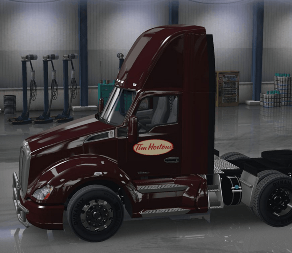 Tim Hortons – Kenworth T680 Skin mod | American Truck Simulator Mod