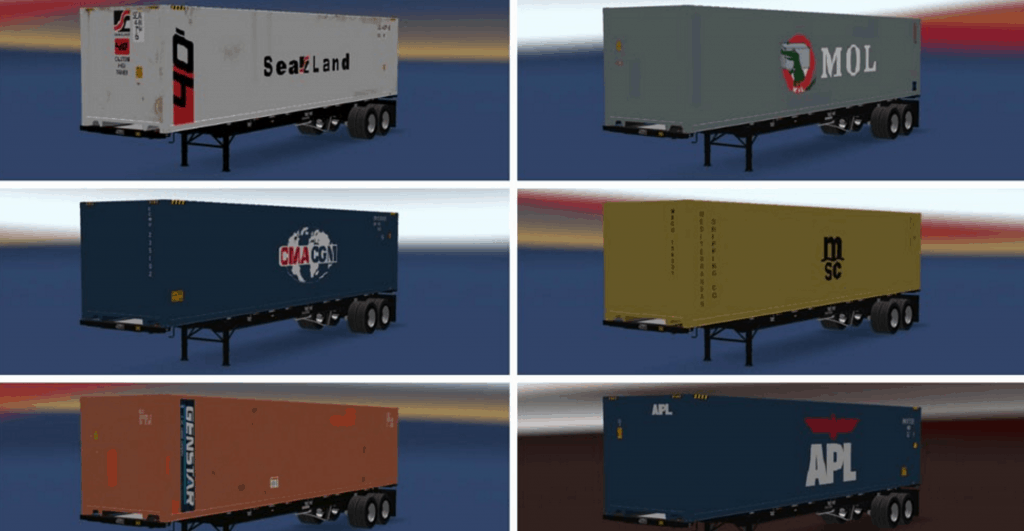 Container 40ft Trailer-3 - American Truck Simulator mod | ATS mod