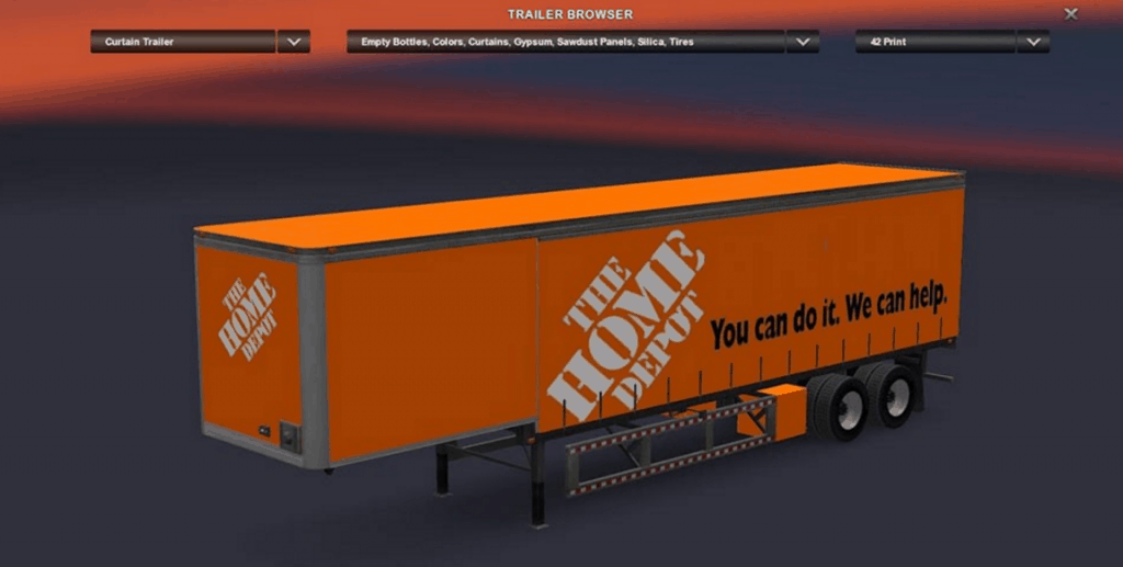 Home Depot Curtain Trailer Skin v2.0-3 - American Truck Simulator mod ...