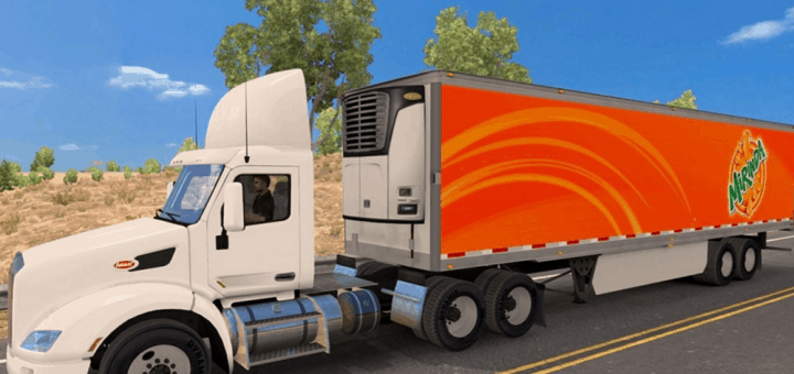 Long Oversized Trailer Magnitude 55l with a Load Milling Machine mod ...