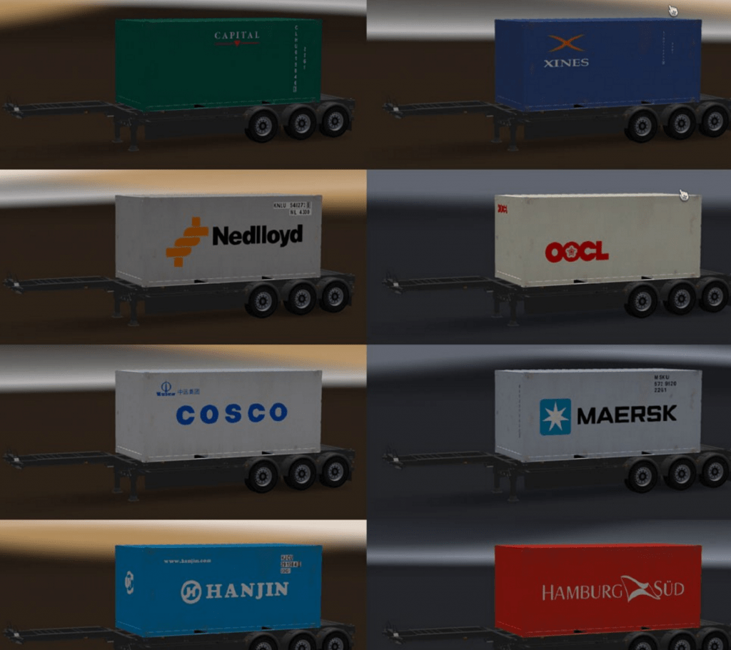 Trailer Pack Container 20ft v 1.0 ATS | American Truck Simulator Mod