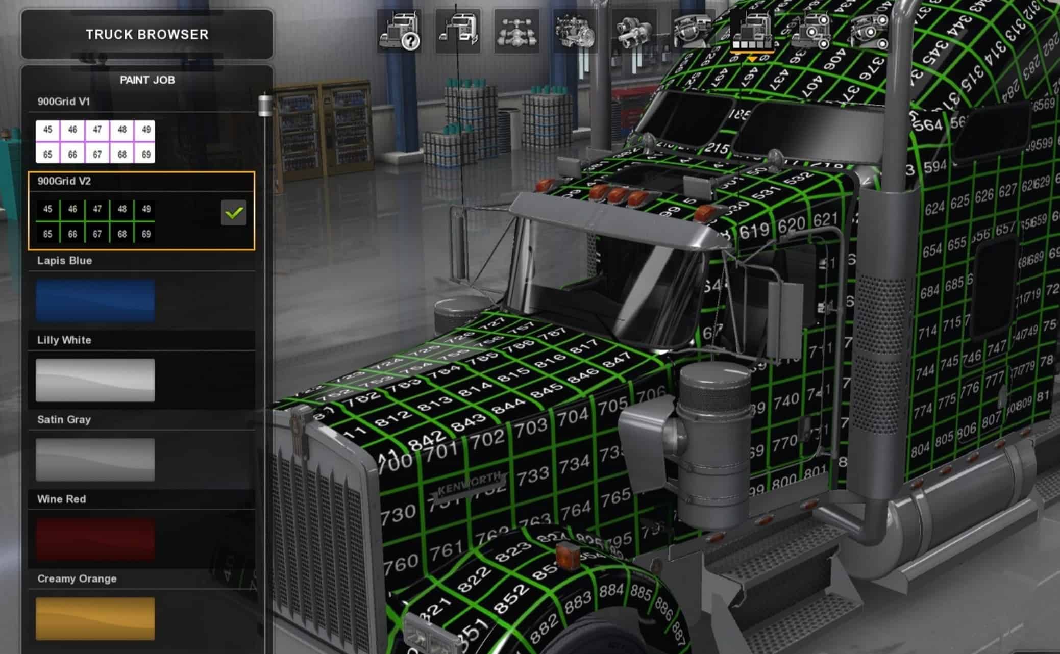 ATS 900 Grid Skin Pack – all 3 SCS truck – for modders | American Truck ...