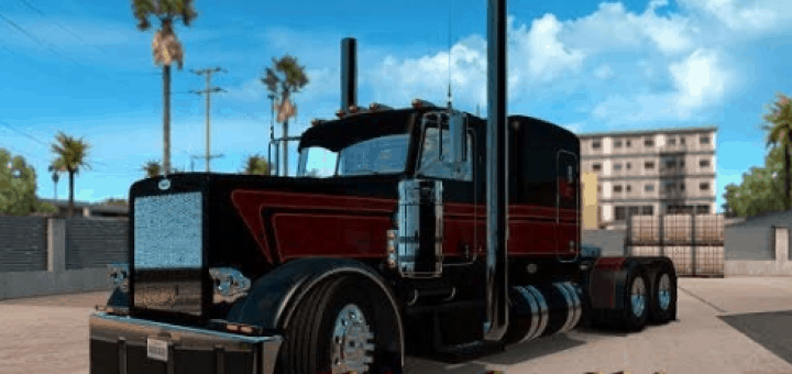 Peterbilt 389 Orange with Wite Stripes Skin ATS - American Truck ...