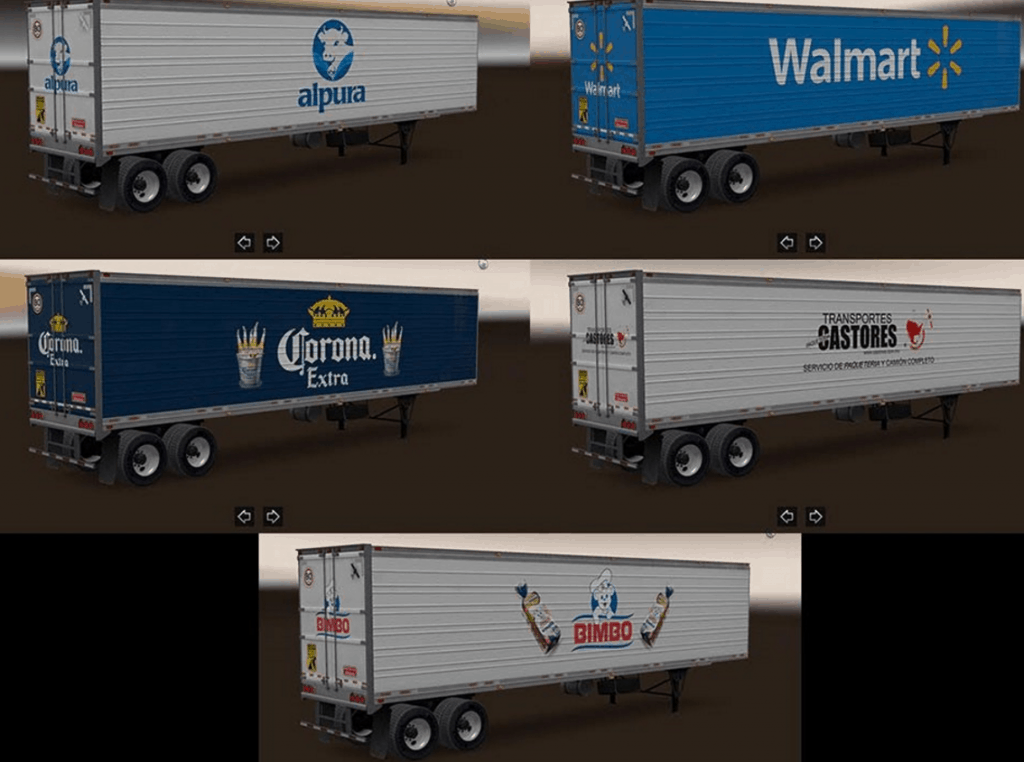 Skins Trailers Mexico-USA Companies 1.2 mod | American Truck Simulator Mod