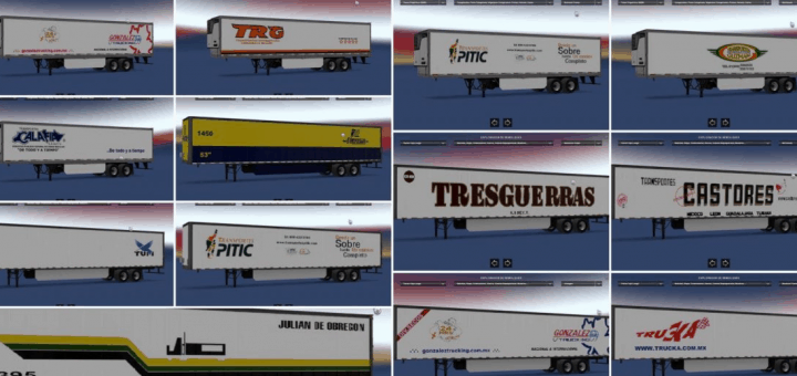 Skins Trailers Mexico-USA Companies 1.2 mod - American Truck Simulator ...