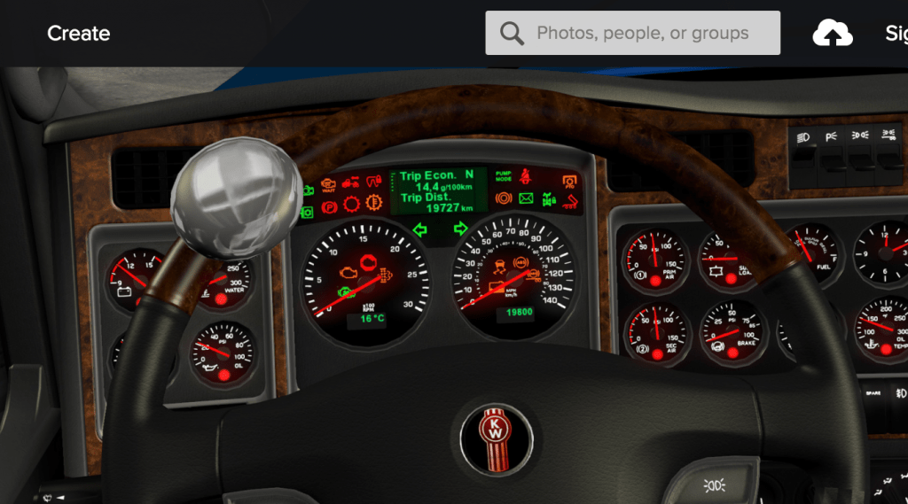 Speedometer KM:H Kenworth W900 and rework textures dashboard ATS ...