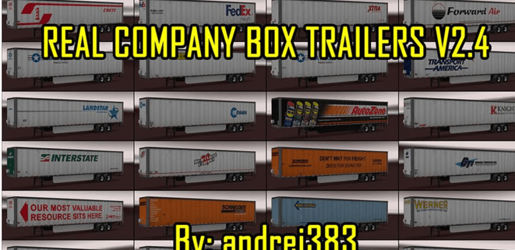 Real Company Box Trailers V2.4 ATS | American Truck Simulator Mod
