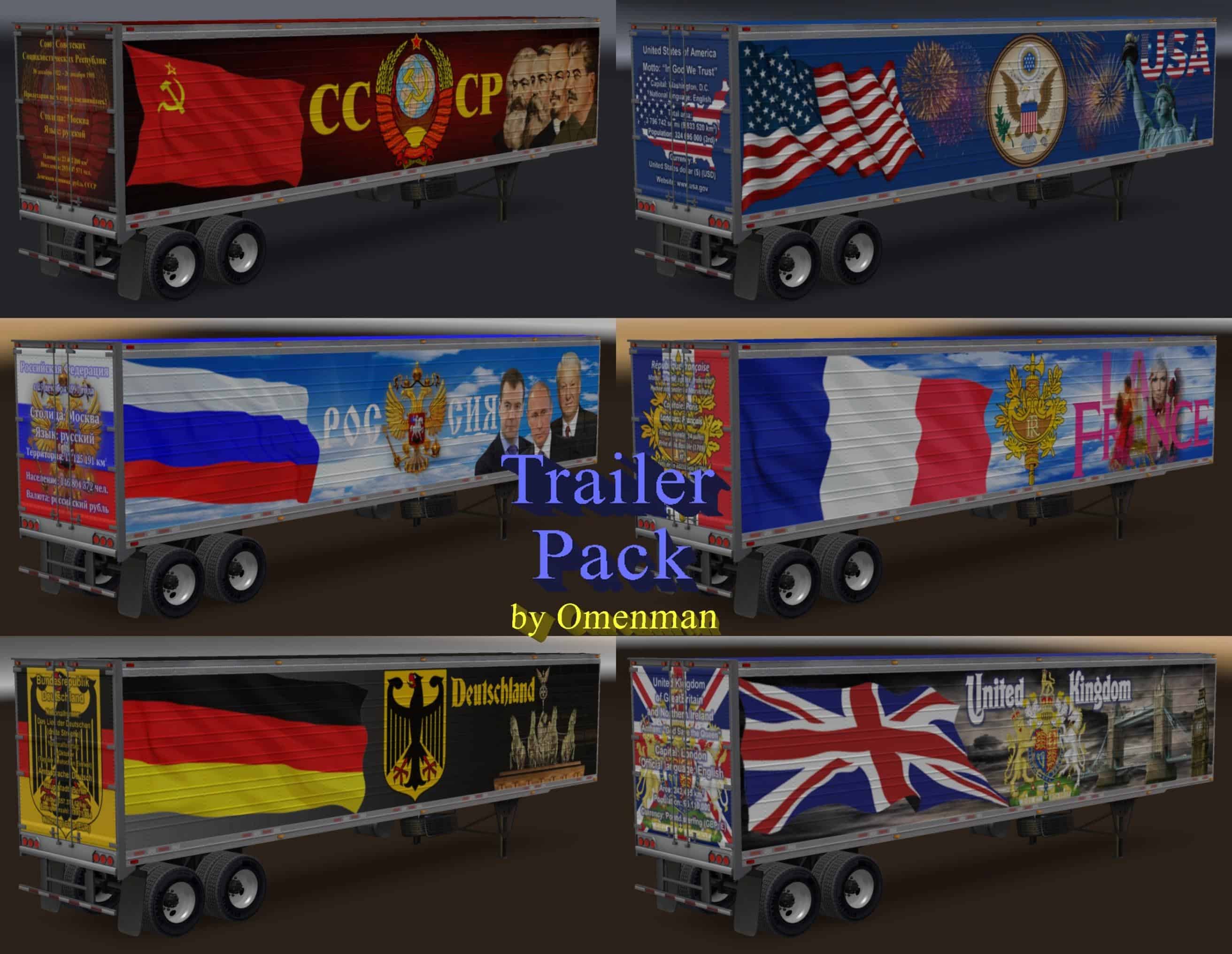 TRAILER PACK СITIES AND COUNTRIES V1.0 ATS | American Truck Simulator Mod