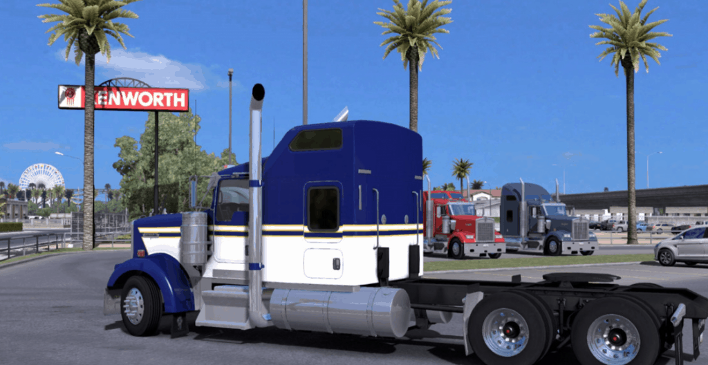 Kenworth W900 Blue Yellow White Skin ATS-1 - American Truck Simulator ...