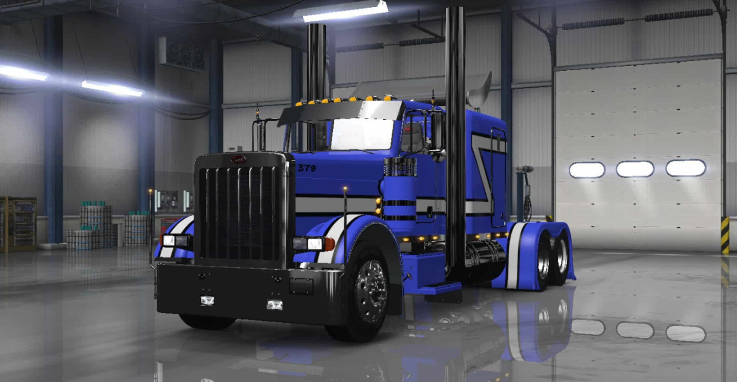 Peterbilt 379 Blue Rollin’ Transport Skin v 1.0 Mod (1) - American ...