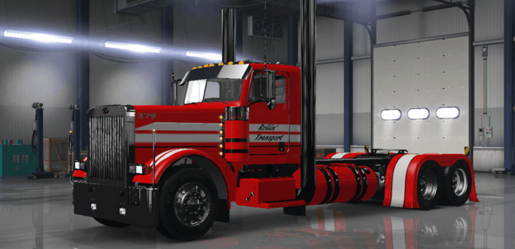 Peterbilt 379 Red Rollin’ Transport Skin v 1.0 ATS | American Truck ...