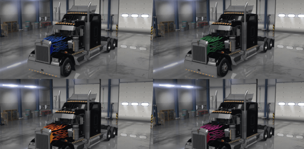 Four Flame Skins for the SCS Kenworth W900 FS17 - American Truck ...