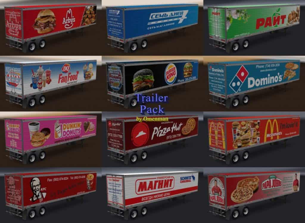 TRAILER PACKAGE FOODS V2.0 1.30.X ATS | American Truck Simulator Mod