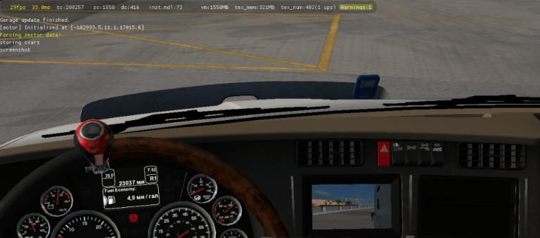 Rear view camera in GPS ATS | American Truck Simulator Mod