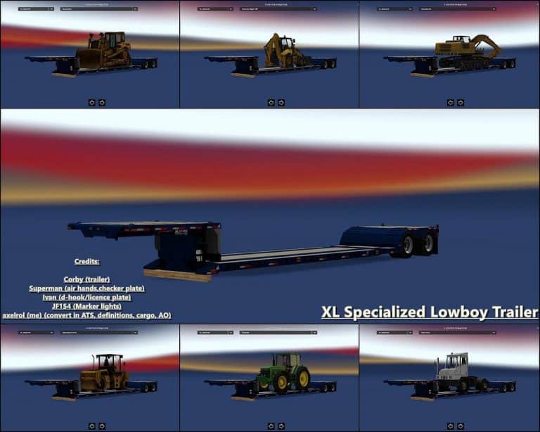 XL Specialized Lowboy Trailer 1.32.x Mod ATS | American Truck Simulator Mod