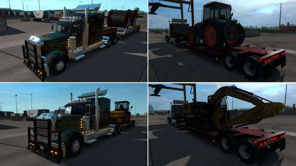 Lowboy Yellow & Red Onwable [MP-SP] 1.35.x Mod ATS | American Truck ...
