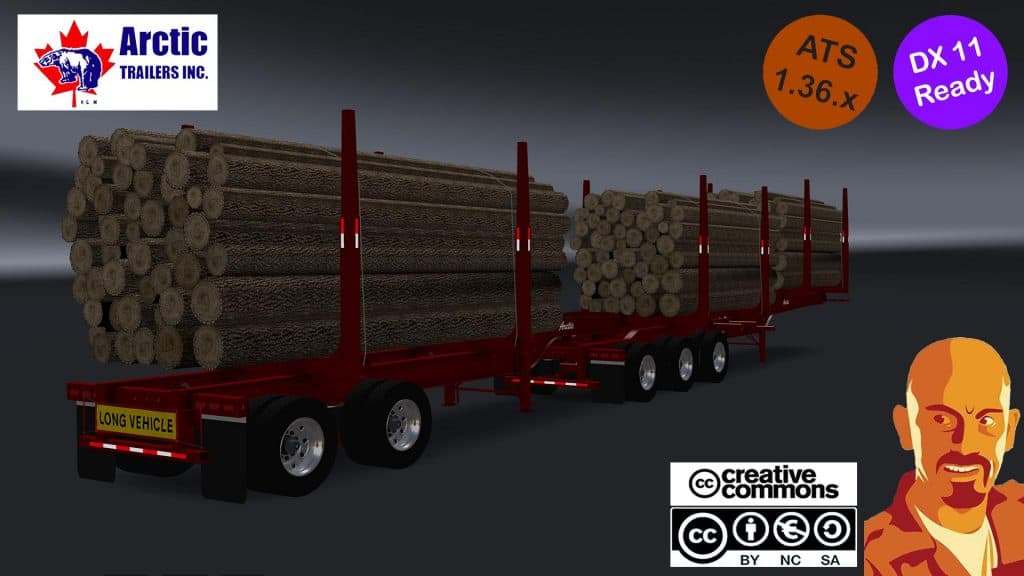 ARCTIC LOGS TRAILERS ATS 1.36.X MOD | American Truck Simulator Mod