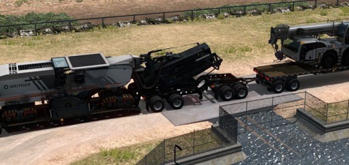 Long Oversized Trailer Magnitude 55l with a Load Milling Machine mod ...