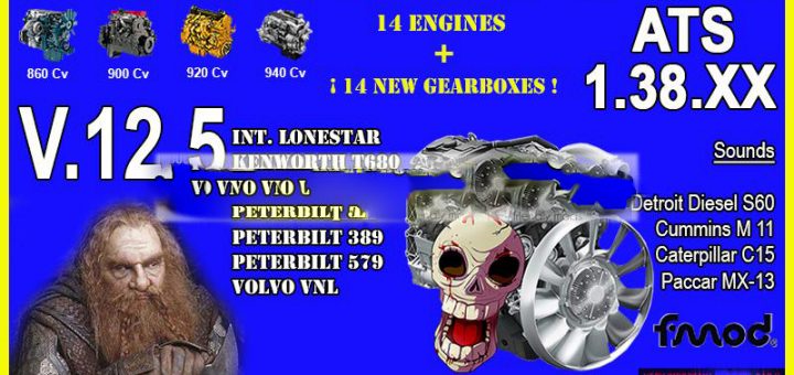 [ATS] DETROIT DIESEL 60 SERIES ENGINES PACK V1.6 1.44 - American Truck ...