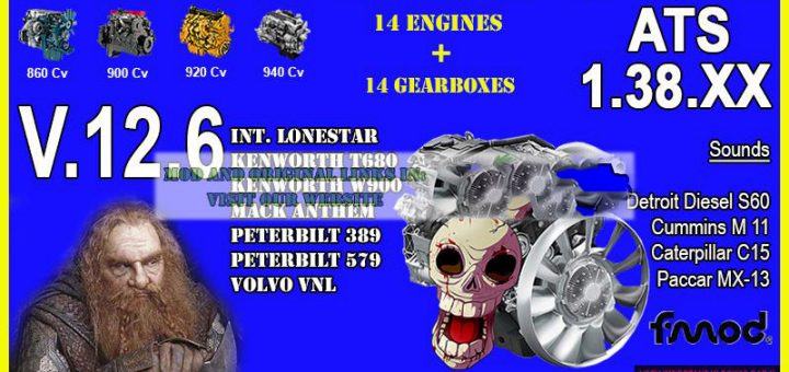 Scs Engine Pack by SelJeMi Tobi - American Truck Simulator mod | ATS mod