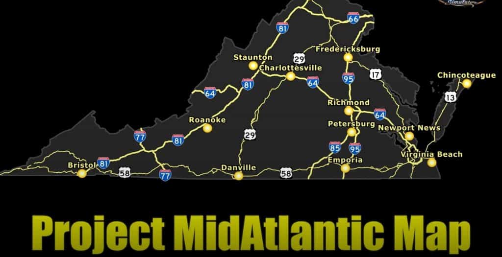 Project MidAtlantic Map v0.2.0.1 1.41.x | American Truck Simulator Mod