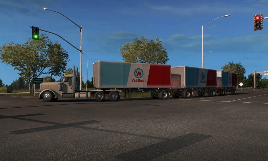 Multiple Trailers in Traffic ATS v1.42 | American Truck Simulator Mod