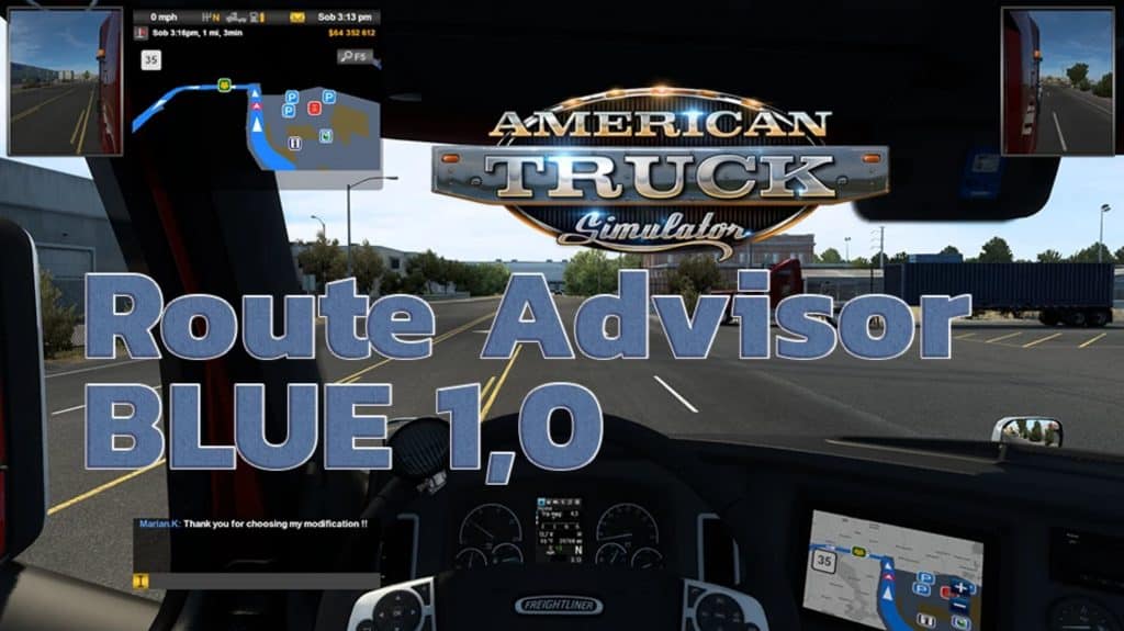 Route Advisor BLUE ATS v1.0 | American Truck Simulator Mod