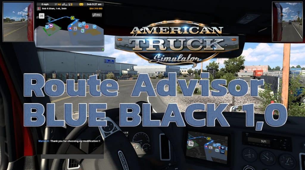 Route Advisor BLUE BLACK ATS v1.0 | American Truck Simulator Mod