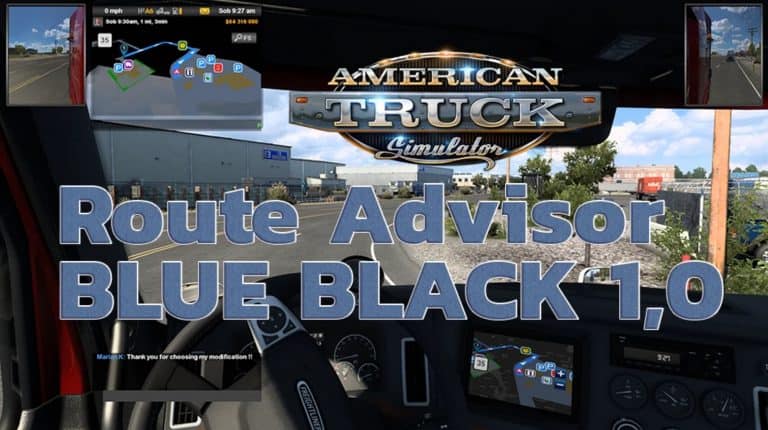 Route Advisor BLUE BLACK ATS v1.0 | American Truck Simulator Mod