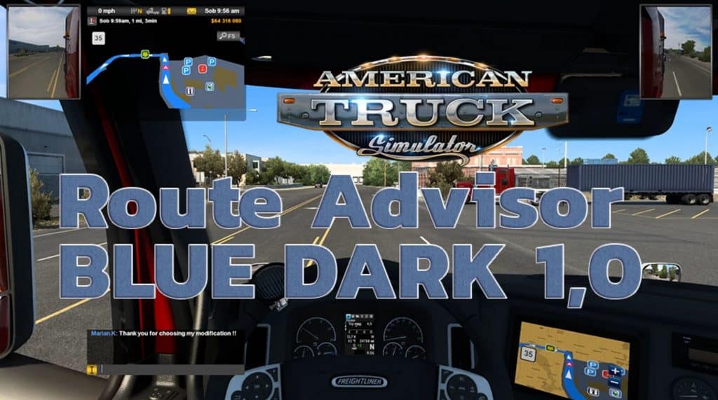 Route Advisor BLUE DARK ATS v1.0 | American Truck Simulator Mod