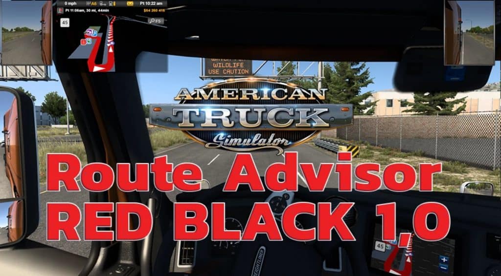 Route Advisor RED BLACK ATS v1.0 | American Truck Simulator Mod