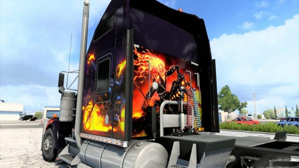 ATS SCS Kenworth W900 Ghost Rider Skin 1 (2) - American Truck Simulator ...