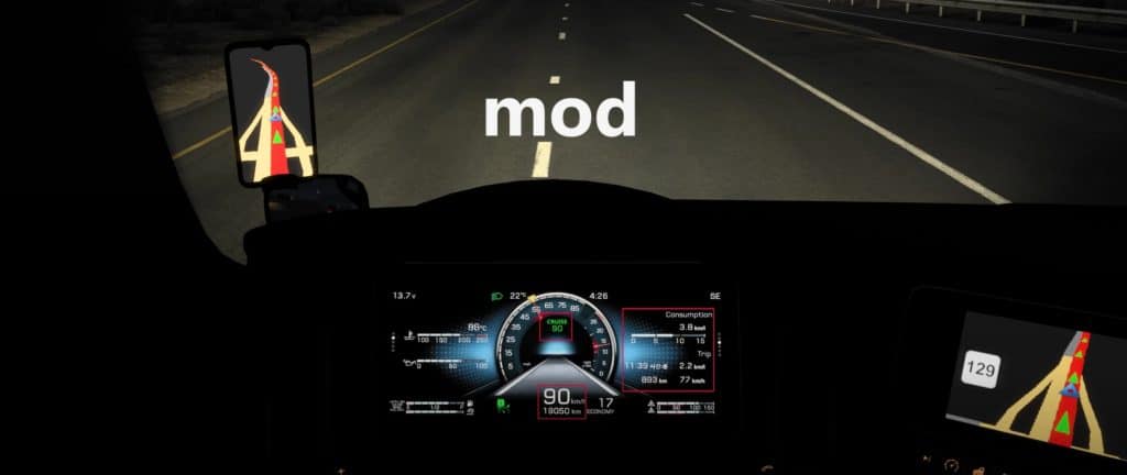 SCS Cascadia custom digital dashboard v1.0 | American Truck Simulator Mod