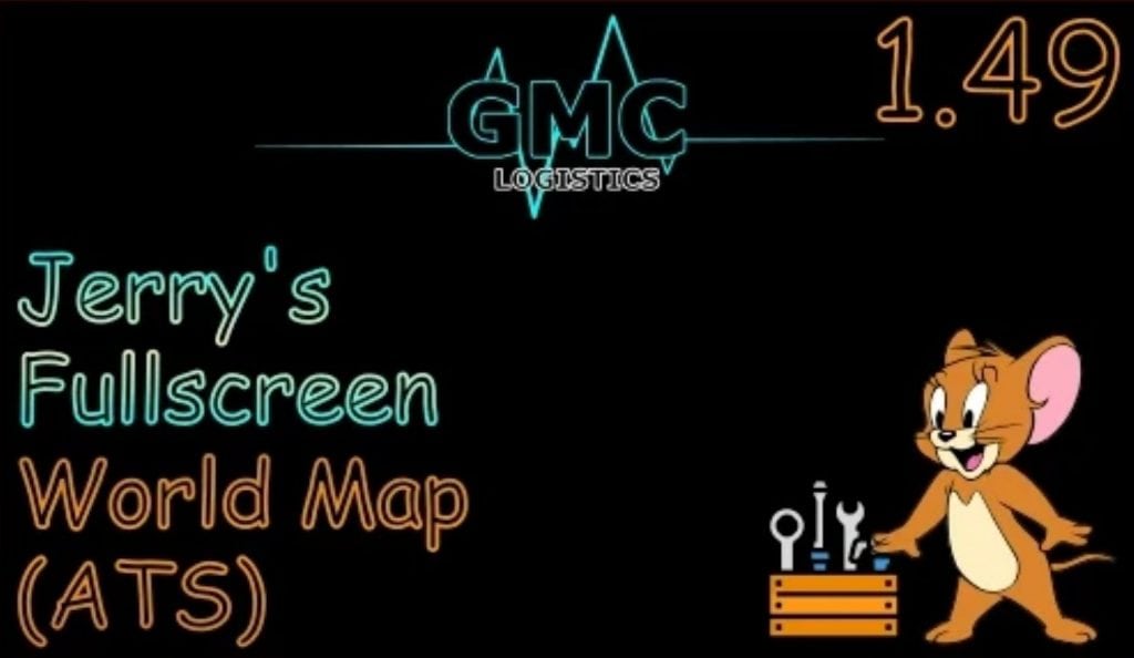 Jerry's Fullscreen World Map v1.49-1.0 | American Truck Simulator Mod