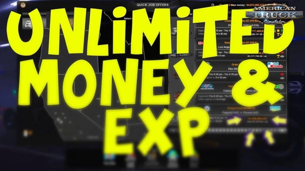Unlimited Money + XP Mod v1.6 1.49.x | American Truck Simulator Mod