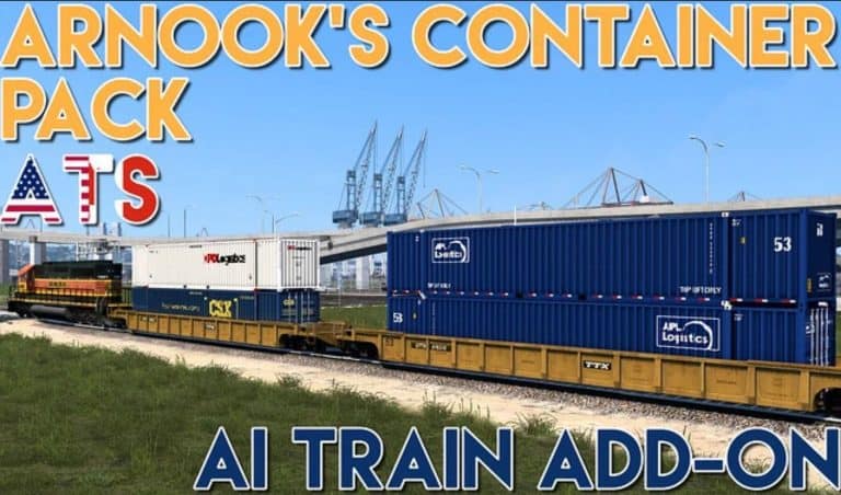 Arnooks Container Pack Train AddOn ATS 1.49 | American Truck Simulator Mod