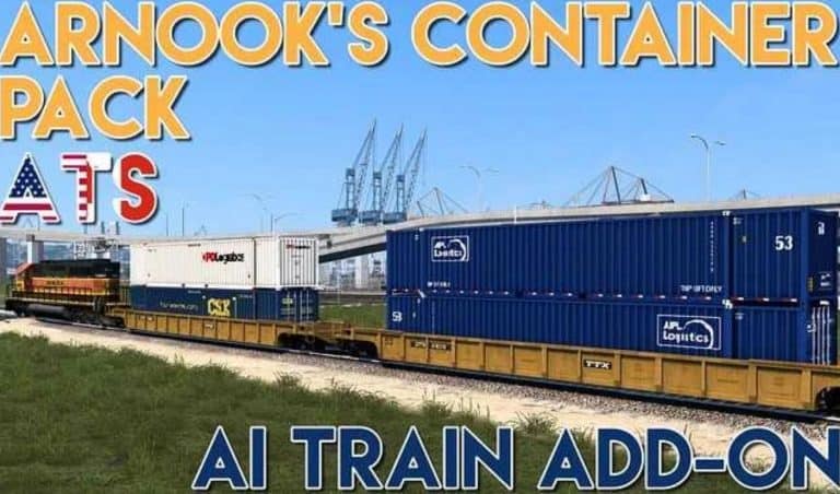Container Pack by Arnook Train Addon 1.50 | American Truck Simulator Mod