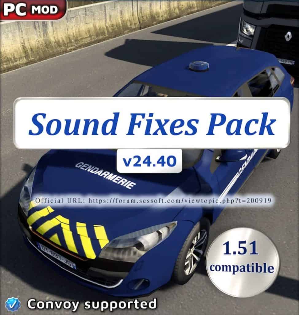 Sound Fixes Pack v24.40 open beta only for 1.51 | American Truck Simulator Mod