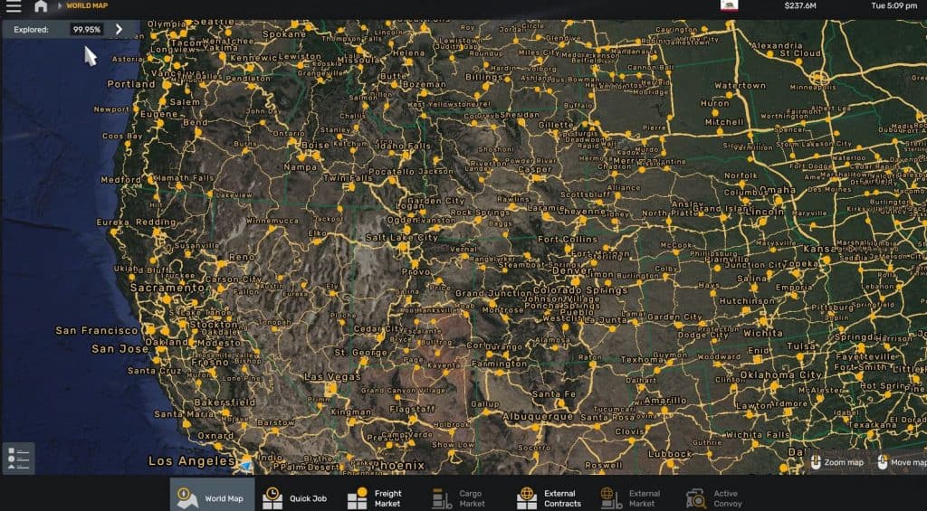 PROFILE BIG MAP COMBO 99,95 EXPLORED v1.0 | American Truck Simulator Mod