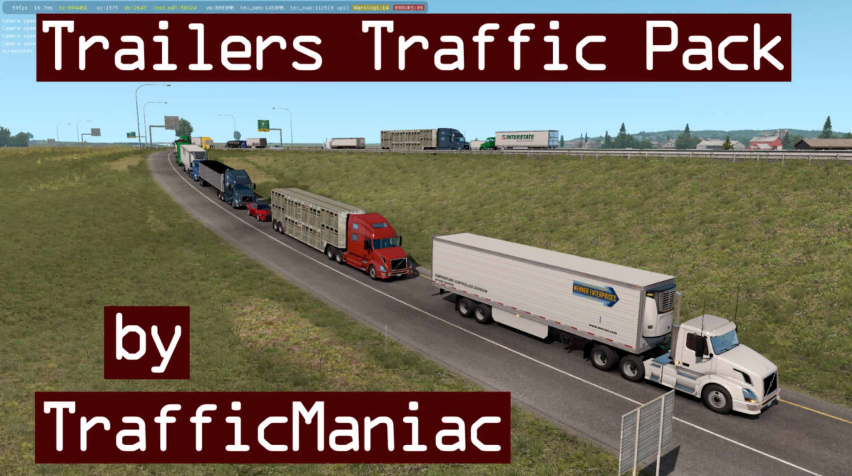 Trailers Traffic Pack by TrafficManiac v7.6 | American Truck Simulator Mod