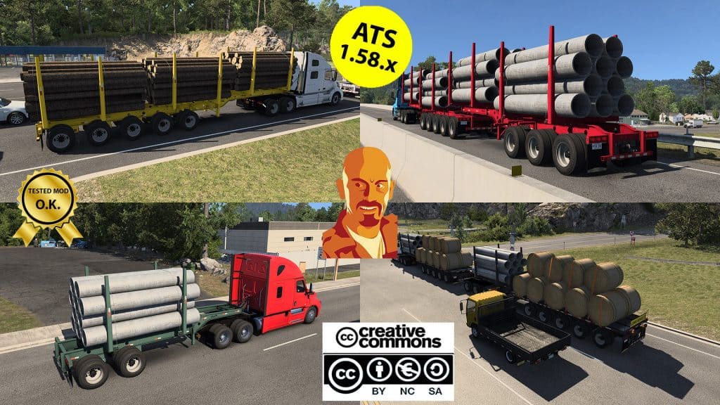 Arctic Logging Trailers v80 ATS 1.58.x v8.0 | American Truck Simulator Mod